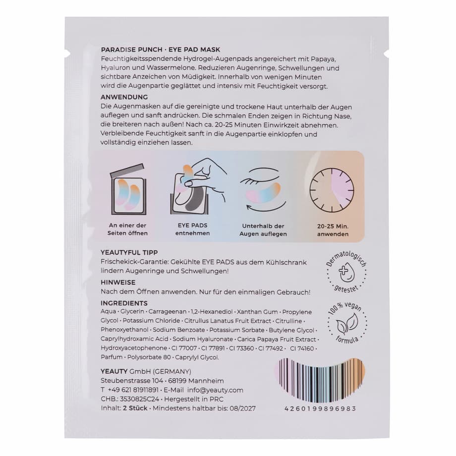 Yeauty Paradise Punch Eye Pad Mask online bestellen | MÜLLER