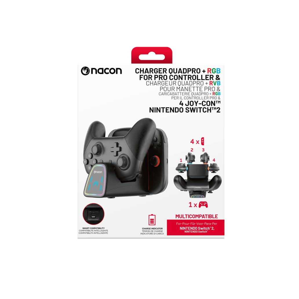 NACON QUAD-CHARGER PRO RGB für NINTENDO SWITCH™2 PRO-Controller und 4 ...