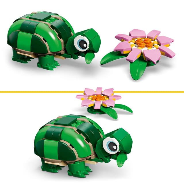 LEGO Creator 3-in-1-Set 31377 Schildkröte mit Seerose, Modellbau ab 7 ...