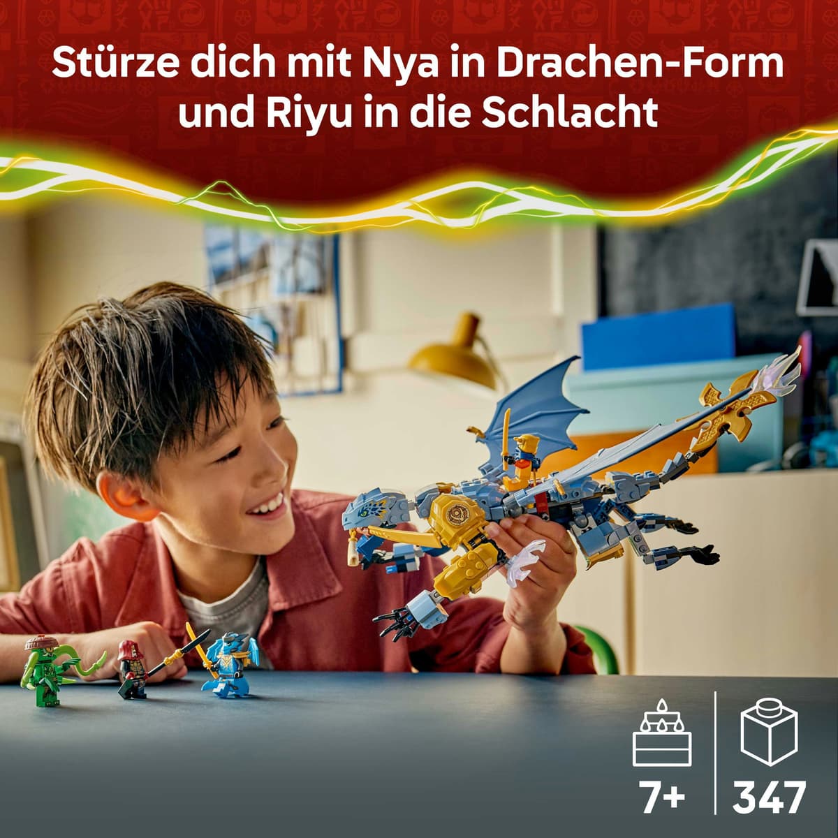 LEGO NINJAGO 71855 Showdown mit dem Ninja-Drachen Riyu, Ninja Spielzeug ...