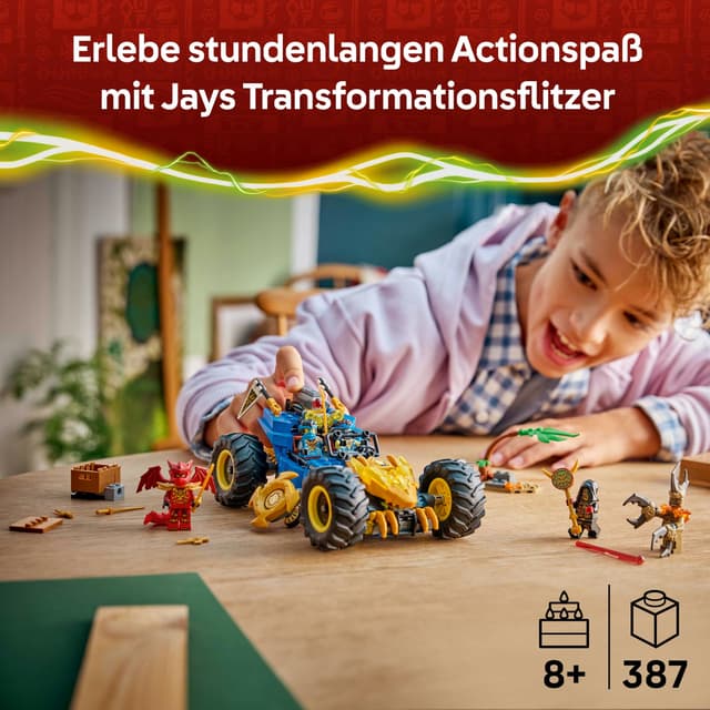 LEGO NINJAGO 71856 Jays Transformationsflitzer, Spielzeug ab 8 Jahren ...