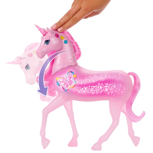 Barbie funkelnd leuchtendes Einhorn mit 20 interaktiven Kombinationen ...