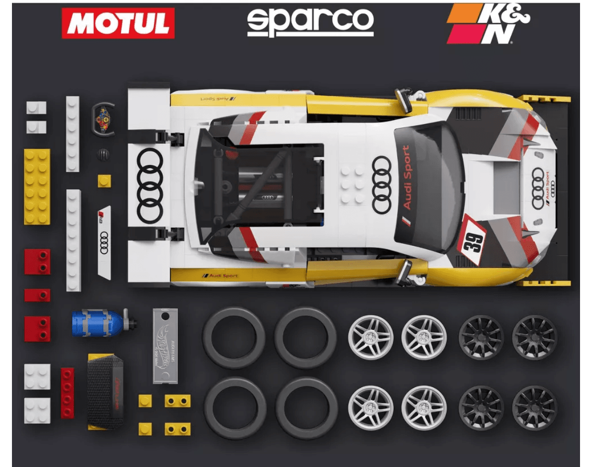 Mattel Brick Shop Hot Wheels ‘15 Audi R8 Lms Building Toy Kit (820 ...