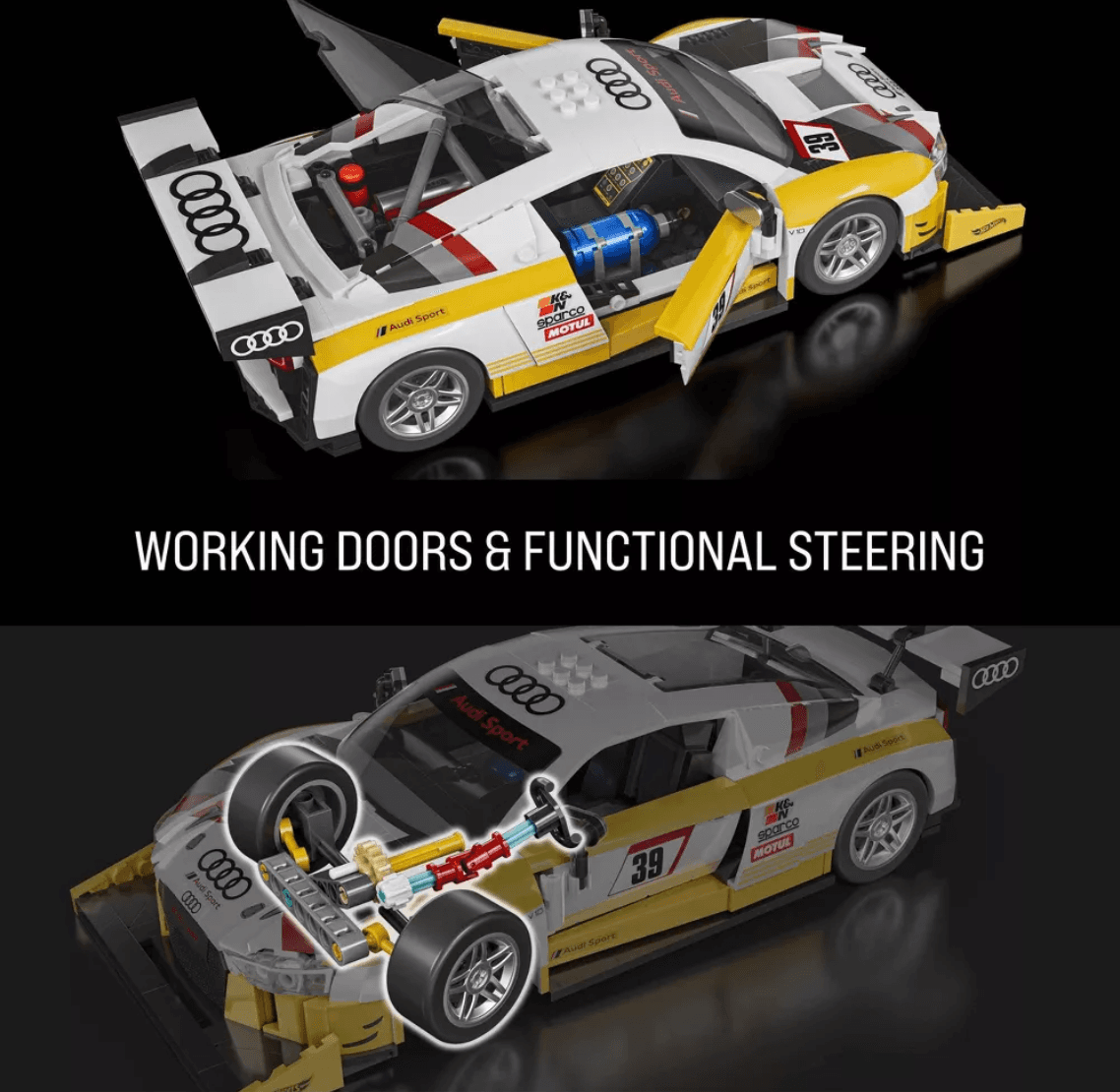 Mattel Brick Shop Hot Wheels ‘15 Audi R8 Lms Building Toy Kit (820 ...