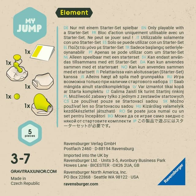 Ravensburger Beschäftigung - GraviTrax Junior Element Jump, Murmelbahn ...