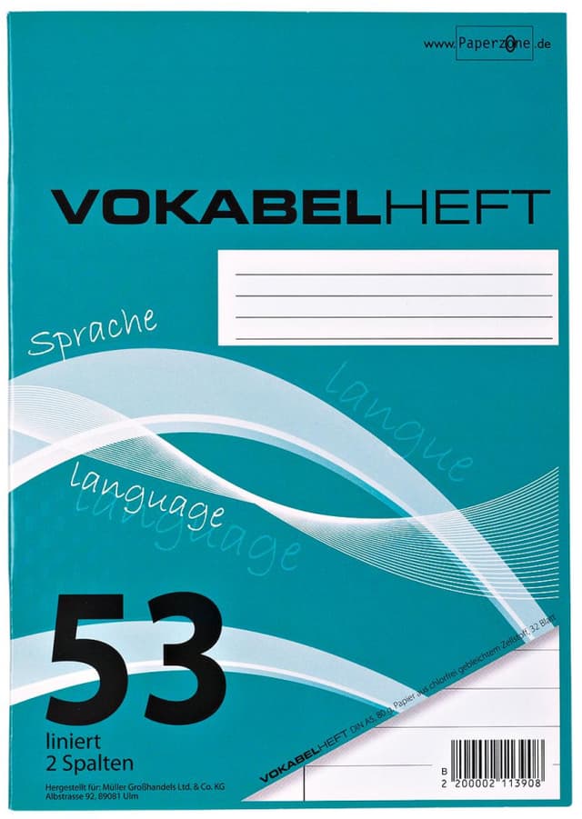 PAPERZONE Vokabelheft A5 Lineatur 53 2 Spalten 32 Blatt online ...