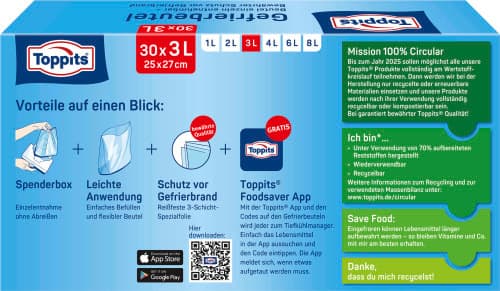 Toppits Gefrierbeutel 3L online bestellen | MÜLLER