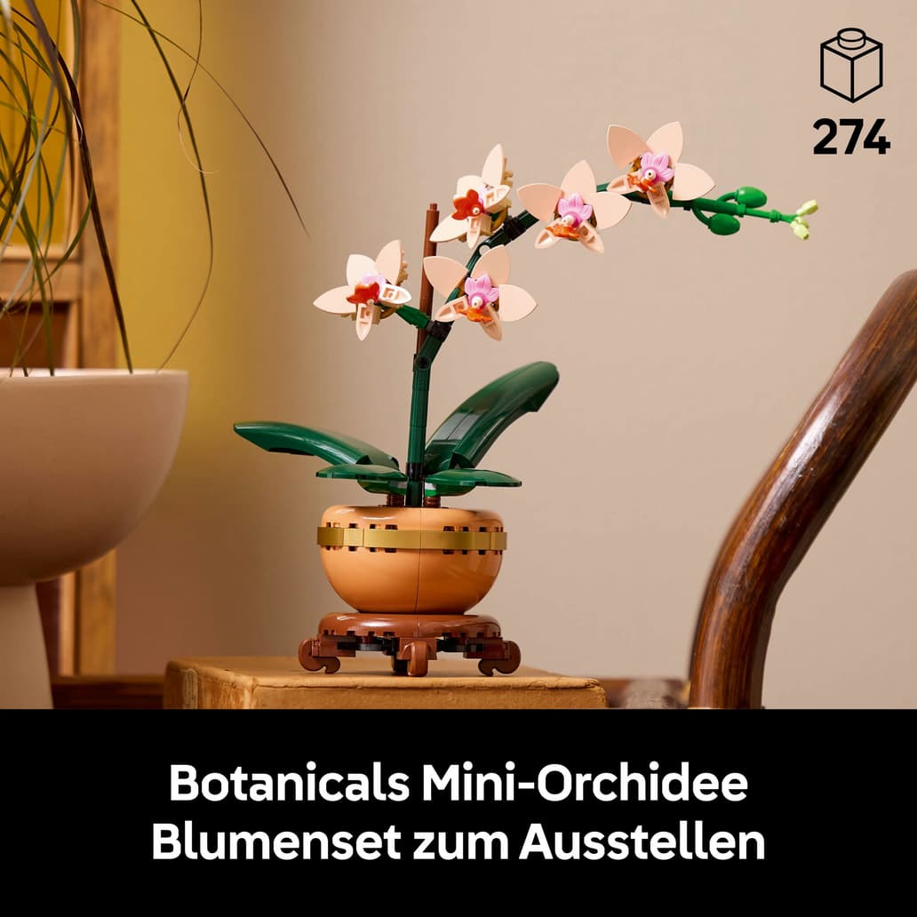 LEGO Botanicals Mini-Orchidee, Kunstblumen Set für Erwachsene 10343 ...