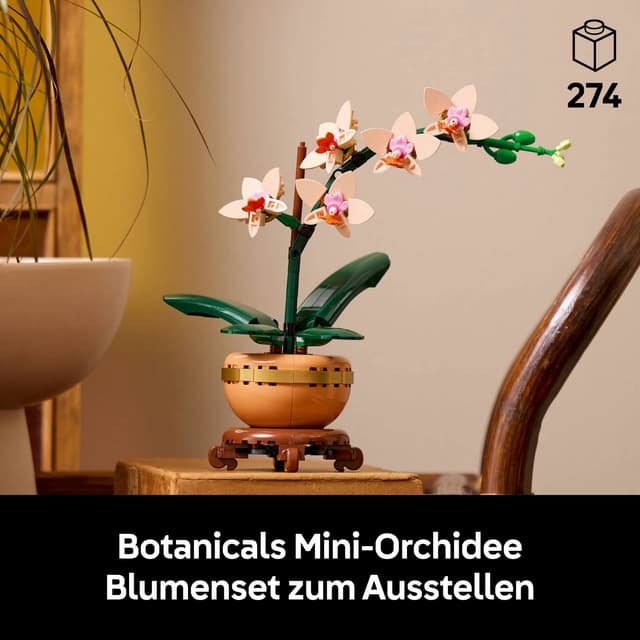 LEGO Botanicals Mini-Orchidee, Kunstblumen Set für Erwachsene 10343 ...