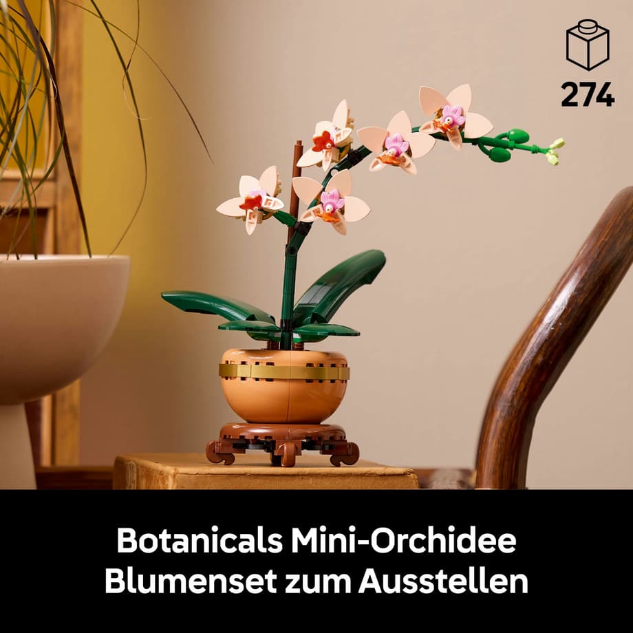 LEGO Botanicals Mini-Orchidee, Kunstblumen Set für Erwachsene 10343 ...