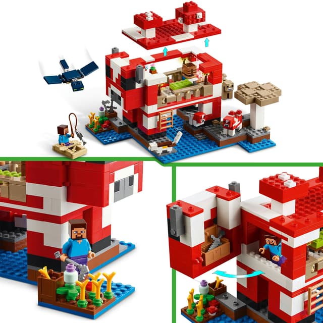 LEGO Minecraft Das Pilzkuh-Haus, Kinderspielzeug zum Videospiel 21270 ...