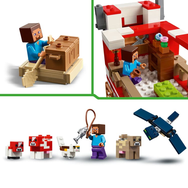 LEGO Minecraft Das Pilzkuh-Haus, Kinderspielzeug zum Videospiel 21270 ...
