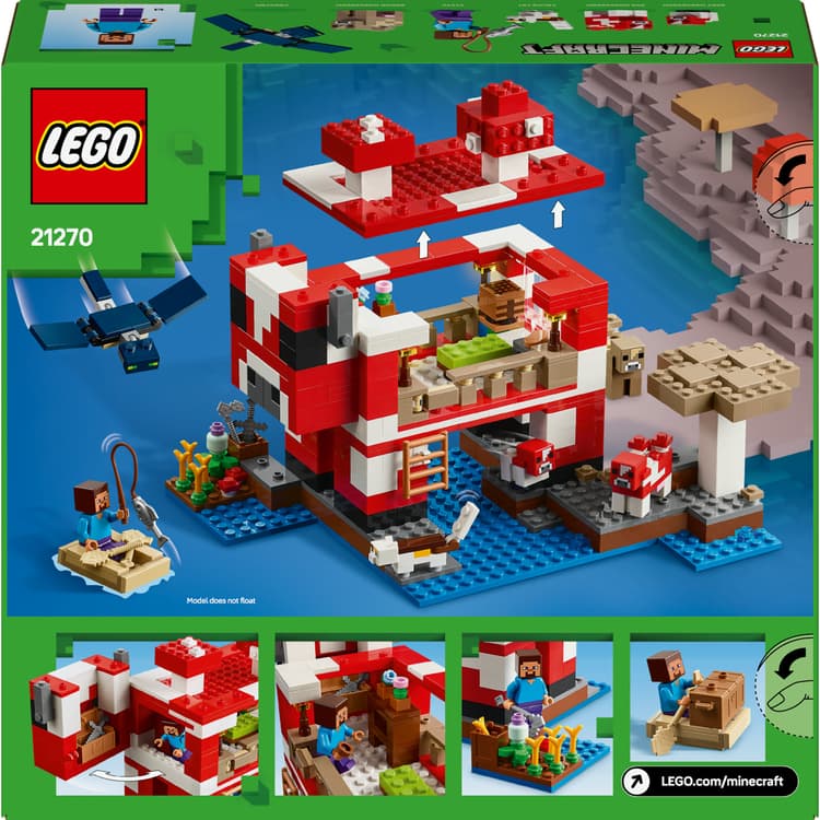 LEGO Minecraft Das Pilzkuh-Haus, Kinderspielzeug zum Videospiel 21270 ...