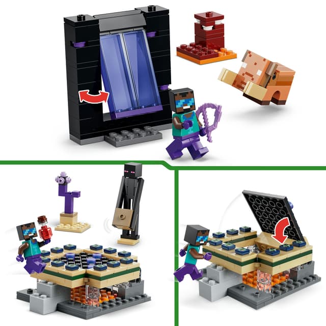 LEGO Minecraft 21584 Reise durch Nether und Endportal, Spielzeug ab 7 ...