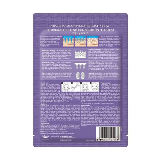 Purederm Miracle Solution Micro Fill patch - Lip & Eye online bestellen ...